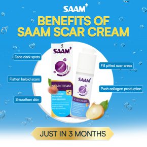 SAAM Cream reduce scar appearance for smoother skin