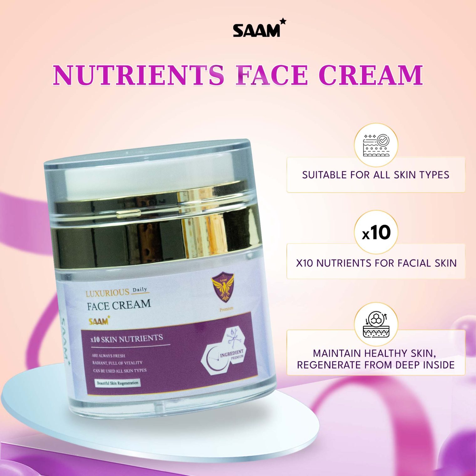SAAM Nutrients Face Cream 50gr Premium Solution