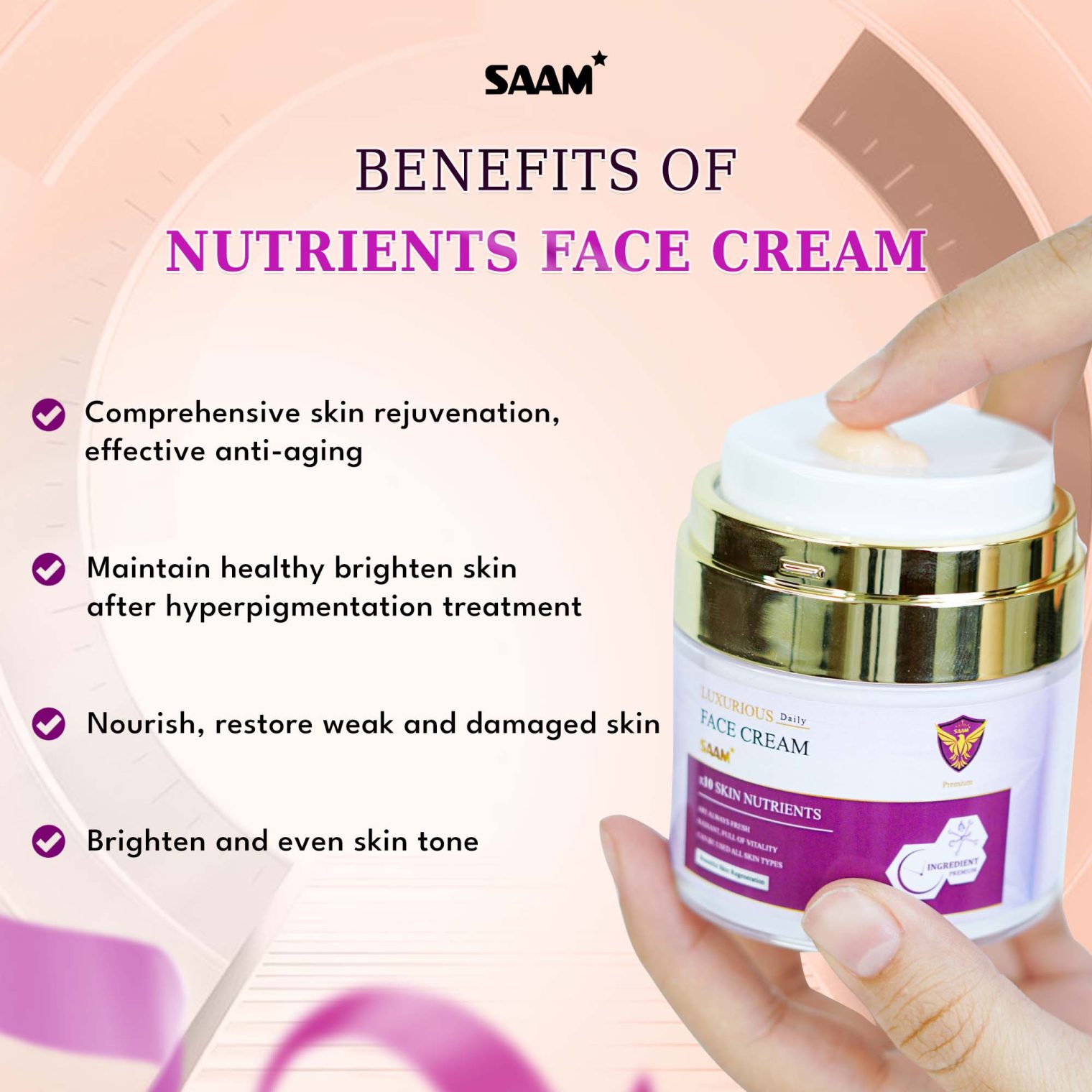 SAAM Nutrients Face Cream 50gr Premium Solution